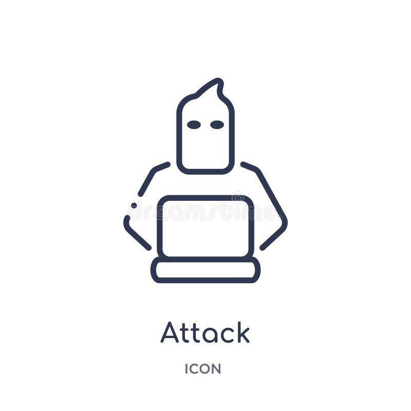 Linear Attack Icon from Internet Security Outline Collection. Thin Line ...