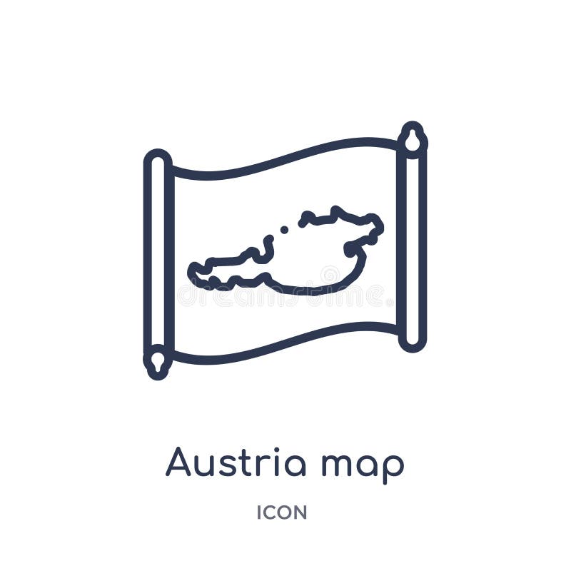 Linear Austria Map Icon from Countrymaps Outline Collection. Thin Line ...