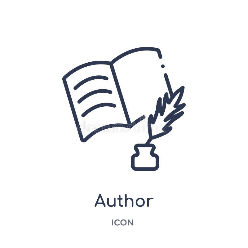 Linear Author Icon from Cinema Outline Collection. Thin Line Author ...