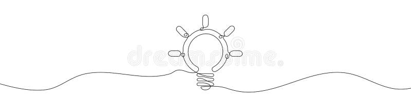 Linear Background of Light Bulb. One Continuous Line Drawing of a Light ...