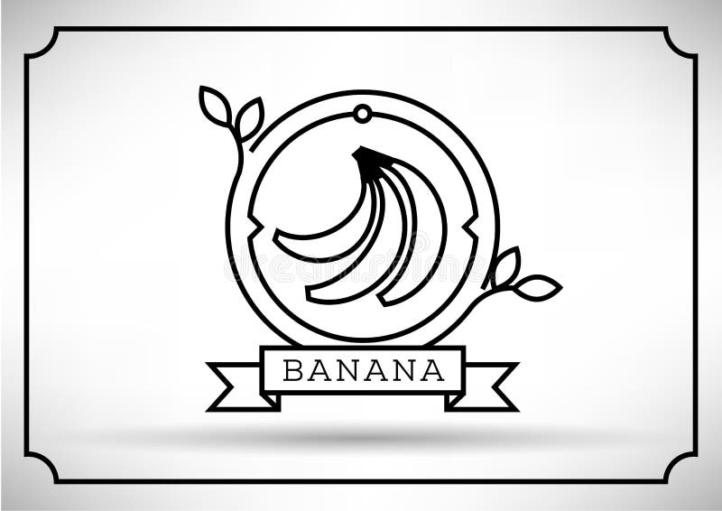 Linear Banana Vector Icon stock illustration. Illustration of ribbon ...