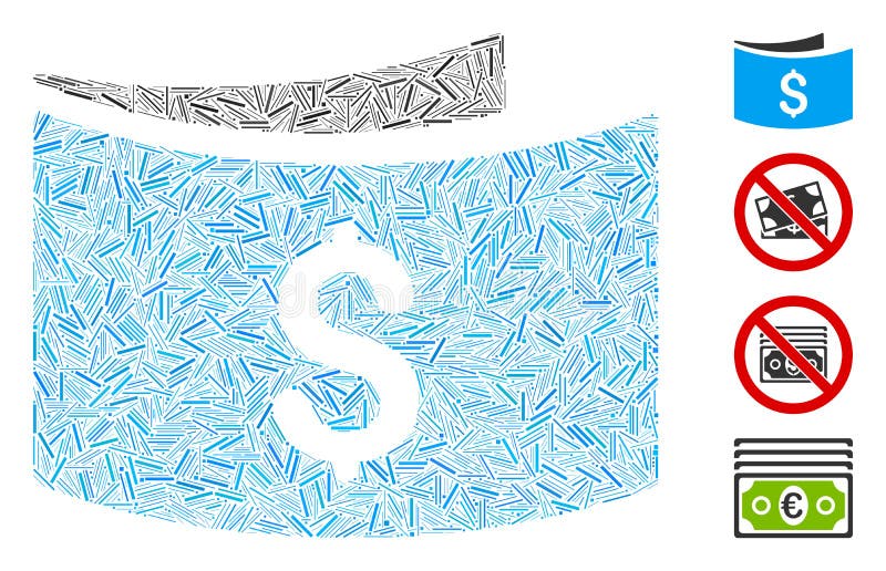 Linear Banknotes Icon Vector Collage Stock Vector - Illustration of ...