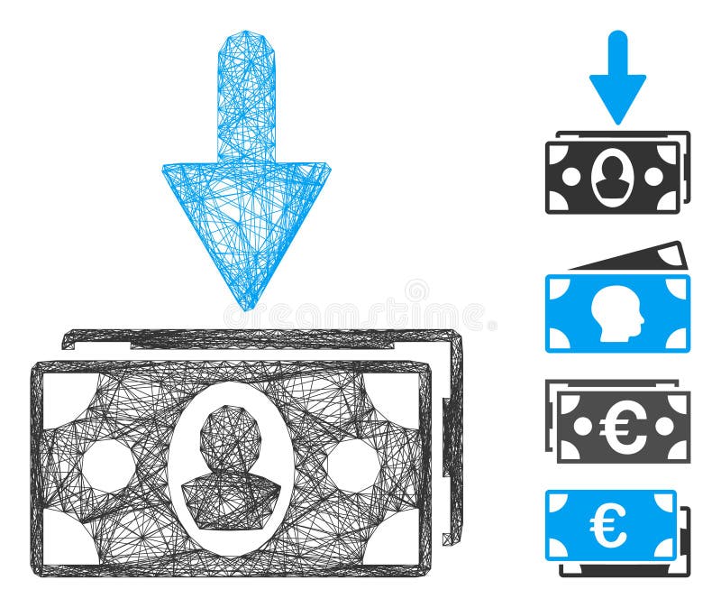 Linear Banknotes Income Vector Mesh Stock Illustration - Illustration ...