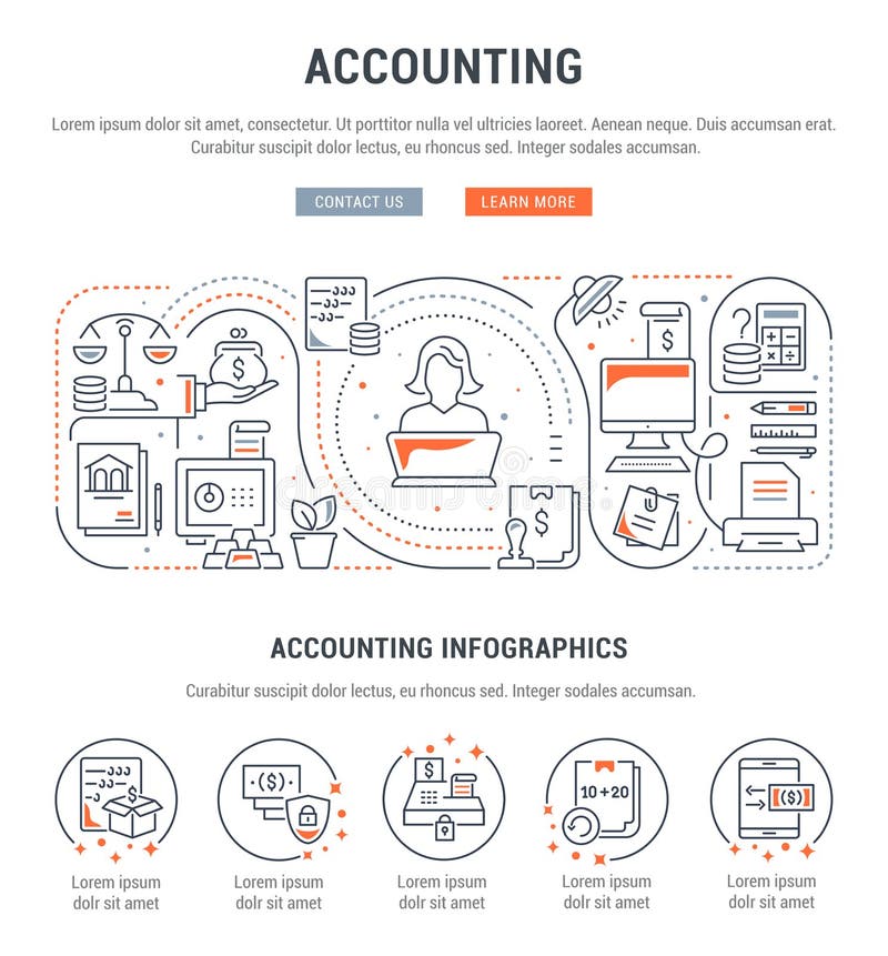 Linear Banner of Accounting. Stock Illustration - Illustration of ...