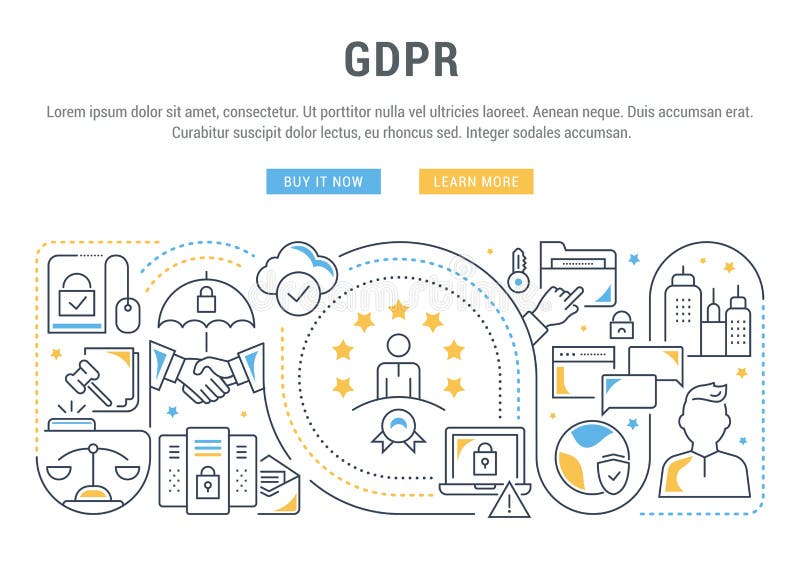 Linear Banner of the General Data Protection Regulation. Stock ...