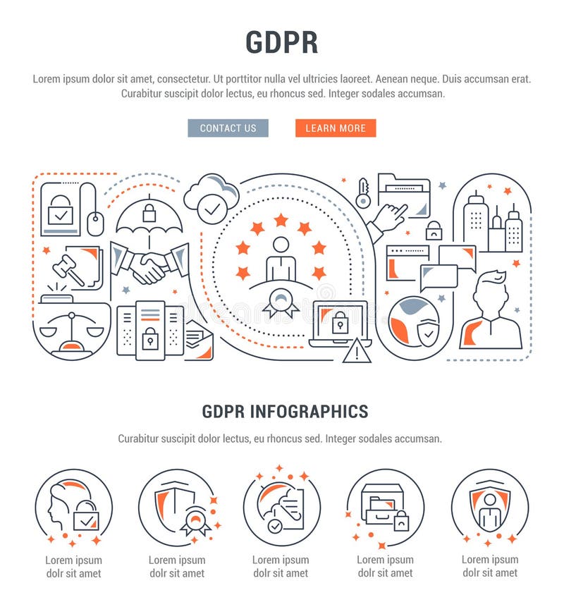Linear Banner of the General Data Protection Regulation. Stock ...