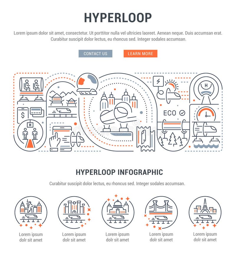 Linear Banner of Hyperloop. Stock Illustration - Illustration of ...