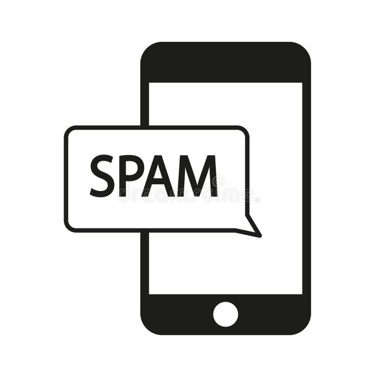 Linear Banner with Phone Icon Spam. Text Message. Vector Illustration ...