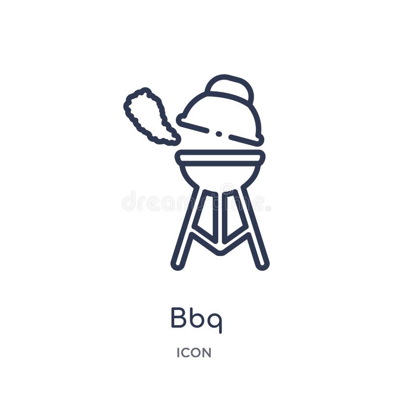 Linear Bbq Icon from Camping Outline Collection. Thin Line Bbq Vector ...