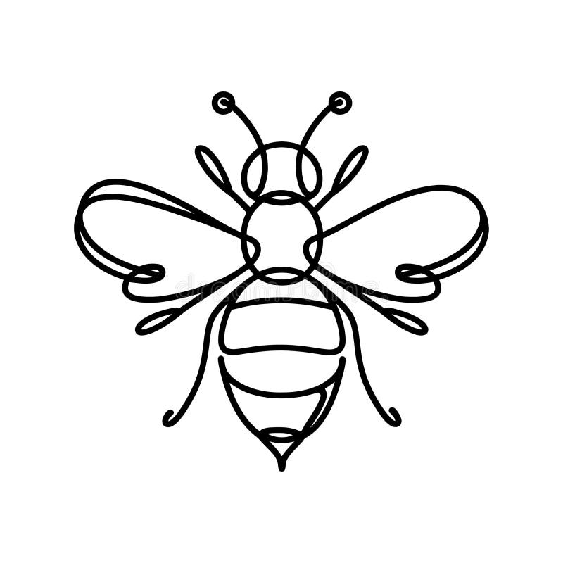 Linear Bee Icon Isolated on White Background. Black Bee Symbol Stock ...