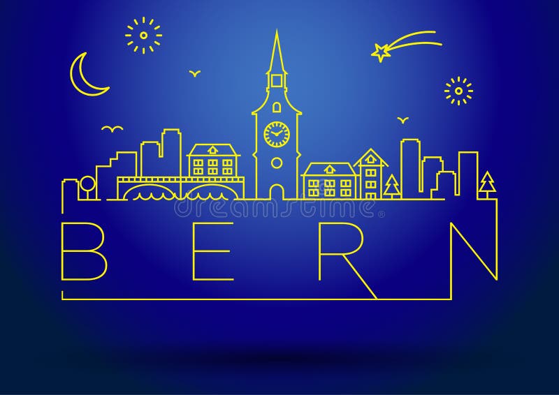 Bern City of Switzerland. Editable Logo Vector Design. Stock Vector ...