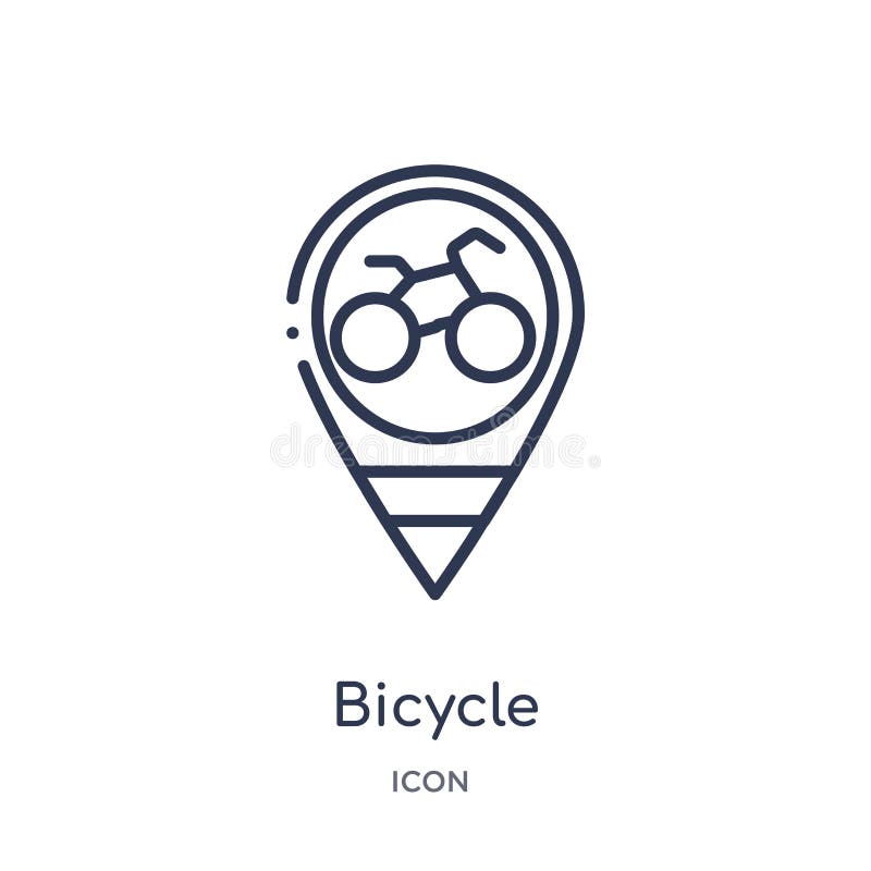 Linear Bicycle Icon from Maps and Flags Outline Collection. Thin Line ...