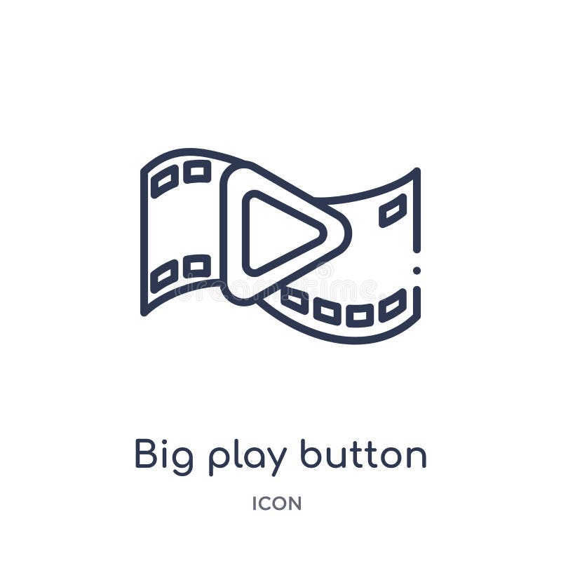 Linear Big Play Button Icon from Cinema Outline Collection. Thin Line ...