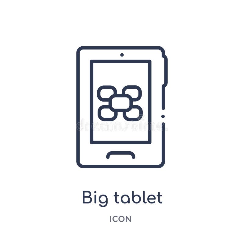 Linear Big Tablet Icon from Hardware Outline Collection. Thin Line Big ...