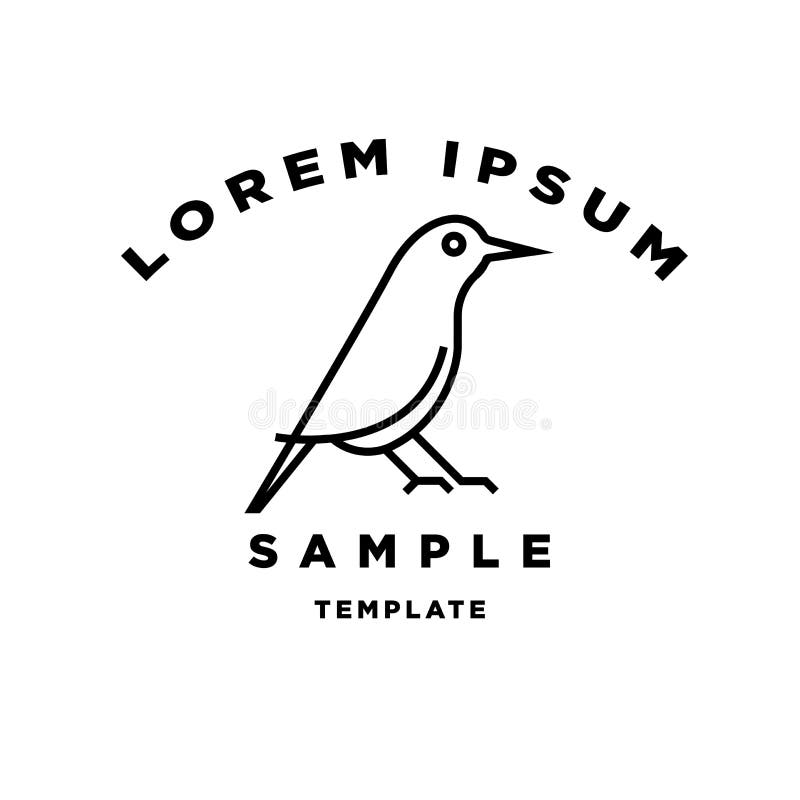 Linear Bird Sign Vector Design Stock Vector - Illustration of ...