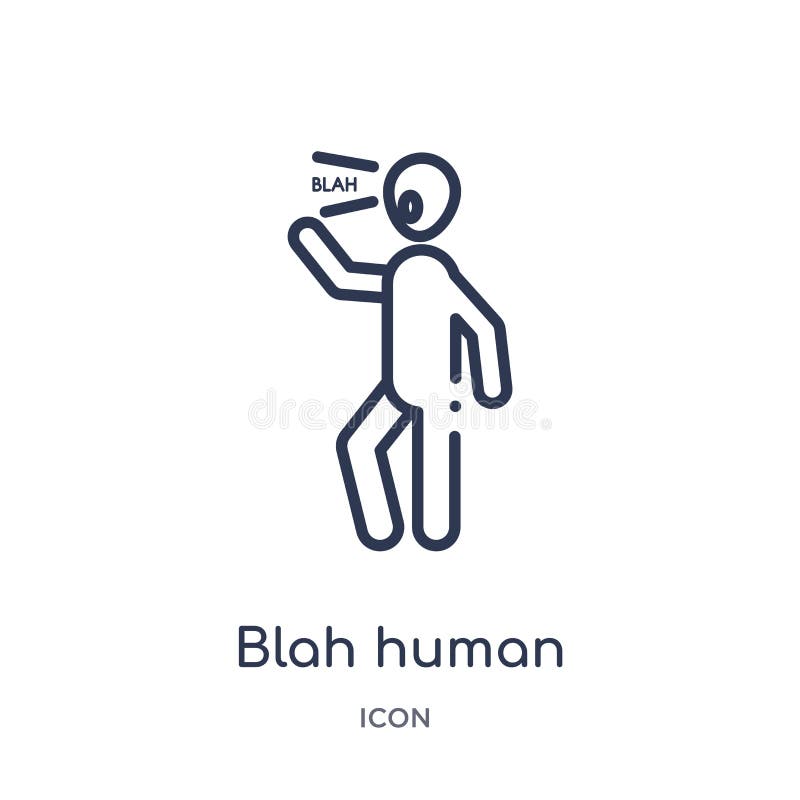 Linear Blah Human Icon from Feelings Outline Collection. Thin Line Blah ...