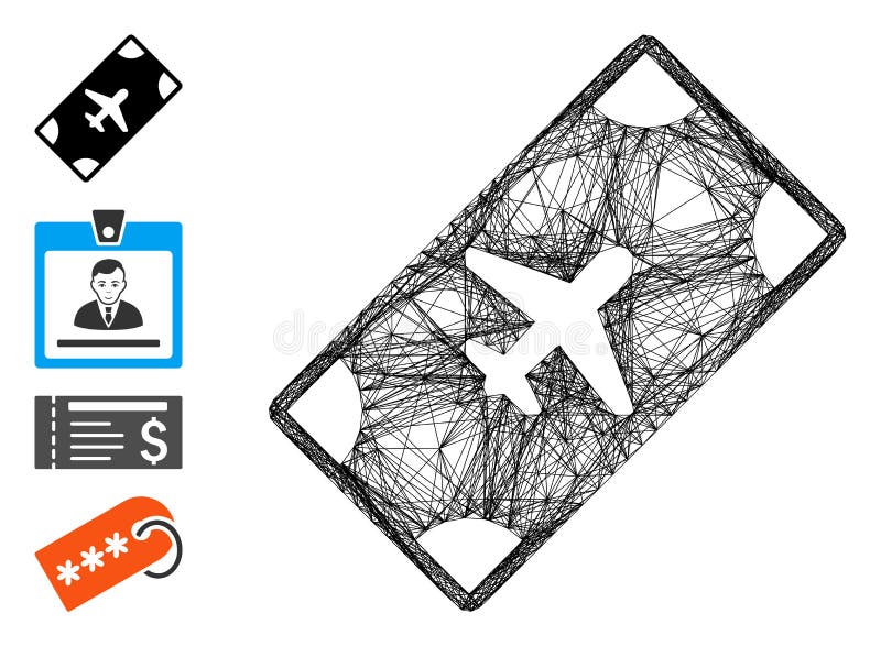Linear Boarding Pass Vector Mesh Stock Vector - Illustration of icon ...