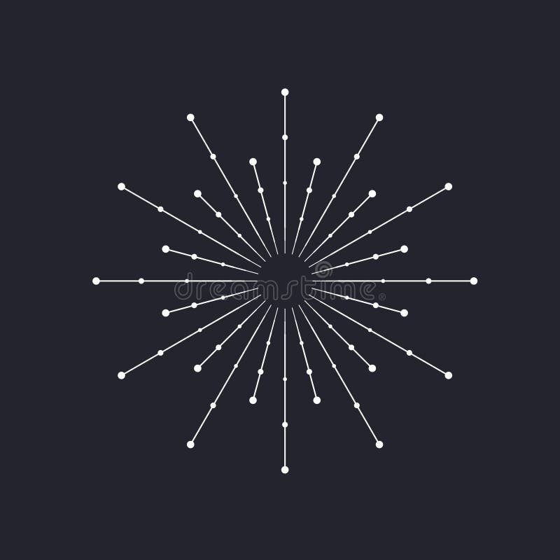 Linear Boho Frame with Rays. Vector Sun Stock Vector - Illustration of ...