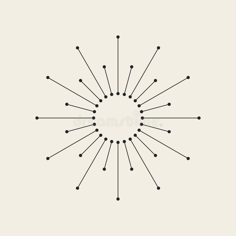 Linear Boho Frame with Rays. Vector Sun Stock Vector - Illustration of ...