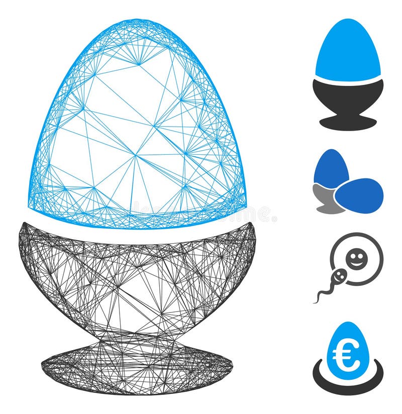Linear Boiled Egg Vector Mesh Stock Vector - Illustration of concept ...