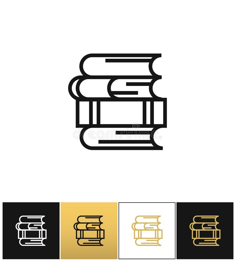 Linear Books Stack for Study and Library Vector Icon Stock Vector ...