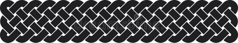 Linear Border with Celtic Knots, Black Stock Image - Illustration of ...