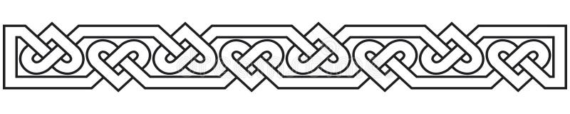 Celtic Border with Hearts, with Shadows Stock Vector - Illustration of ...