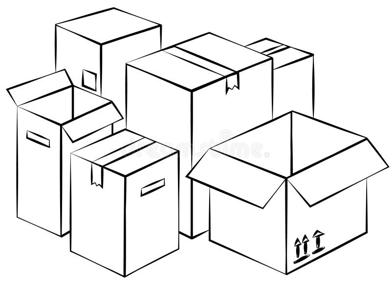 Simple Moving Boxes Stock Illustrations – 1,016 Simple Moving Boxes ...