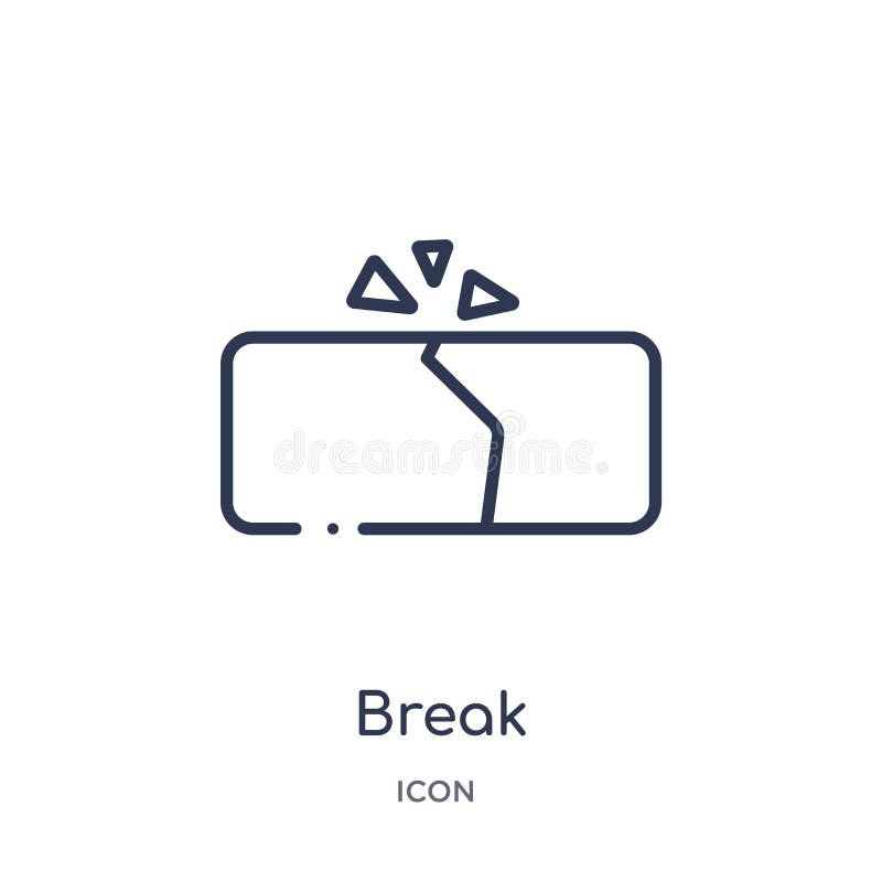 Linear Break Icon from Geometry Outline Collection. Thin Line Break ...