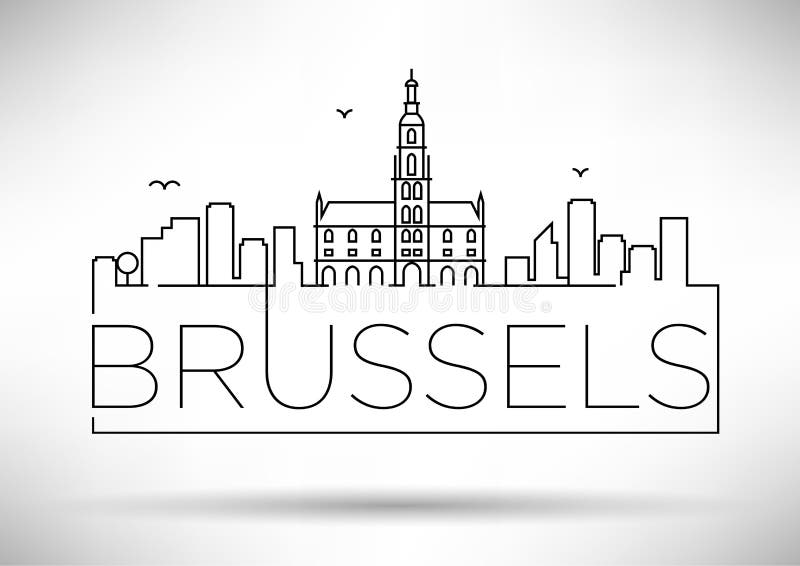 Brussels Silhouette Skyline. Belgium - Brussels Vector City, Belgian ...