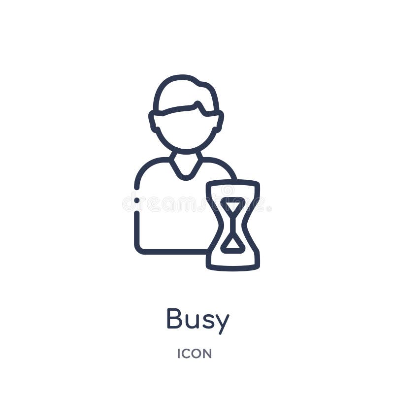 Busy Man Icon Vector Outline Illustration Stock Vector - Illustration ...