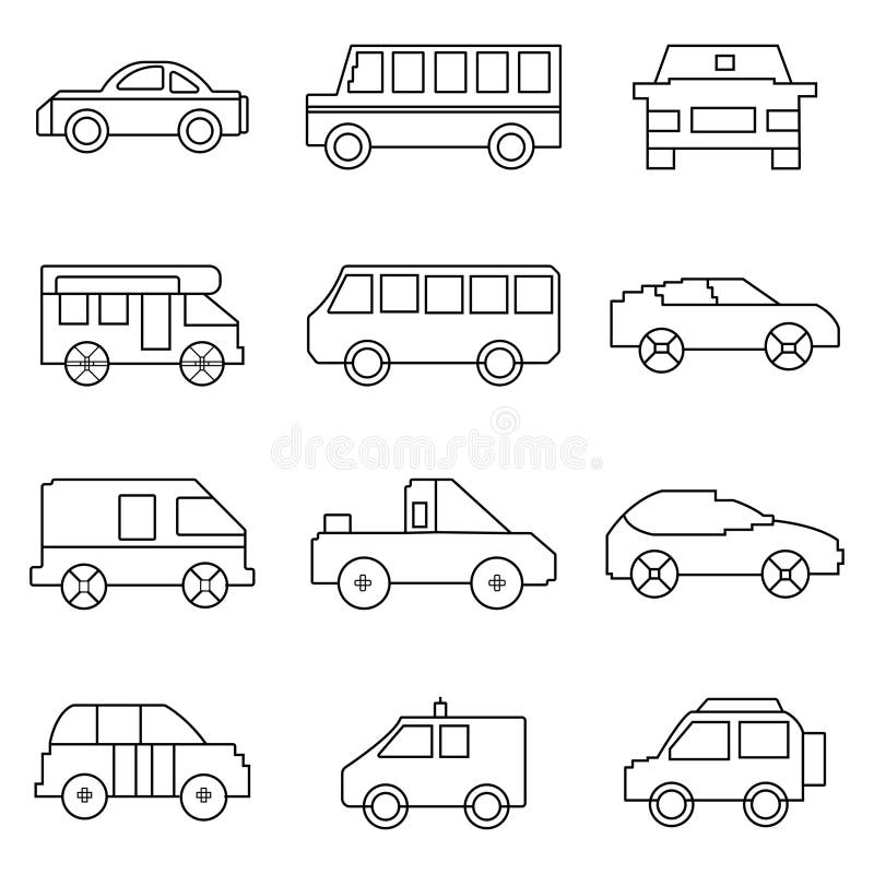 Linear Car Icons Set. Universal Car Icon To Use in Web and Mobile UI ...