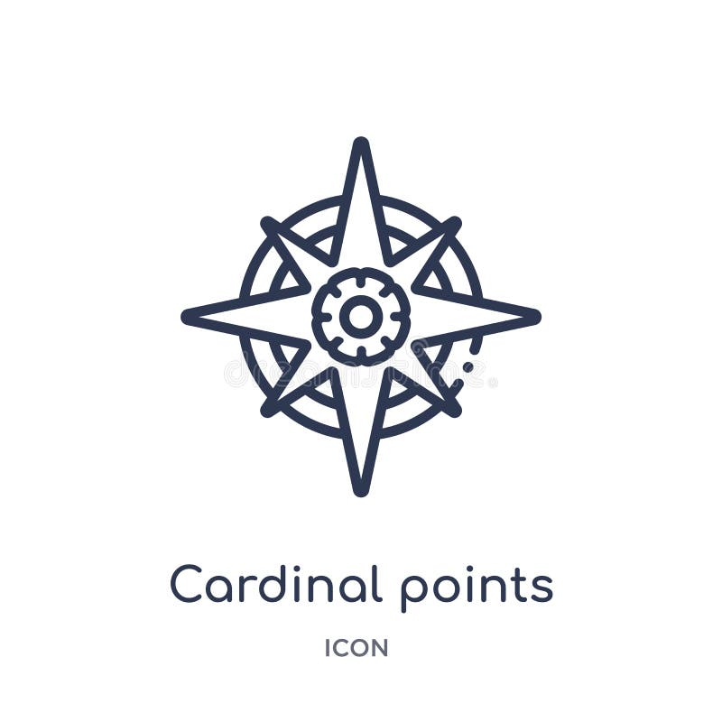Linear Cardinal Points on Winds Star Icon from Army Outline Collection ...