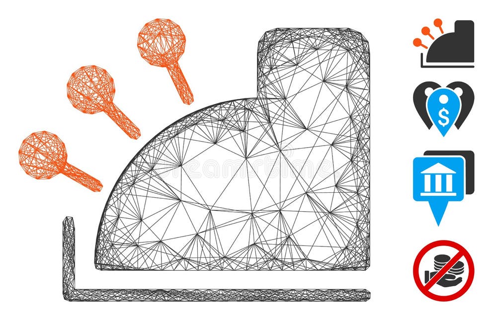 Linear Cash Machine Vector Mesh Stock Illustration - Illustration of ...
