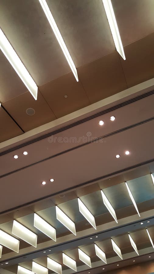 Linear Ceiling Lighting Panel Stock Image - Image of panel ...