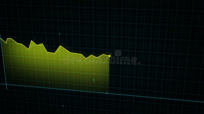 Line Graph of Digital Income Chart Made in Tech Style on High Tech Grid ...