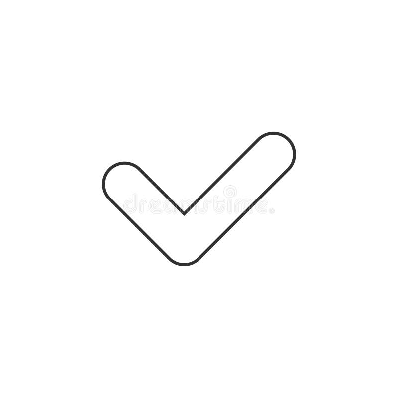 Linear Check Mark Icon. Outline Check List Button Icon. Correct Symbol ...