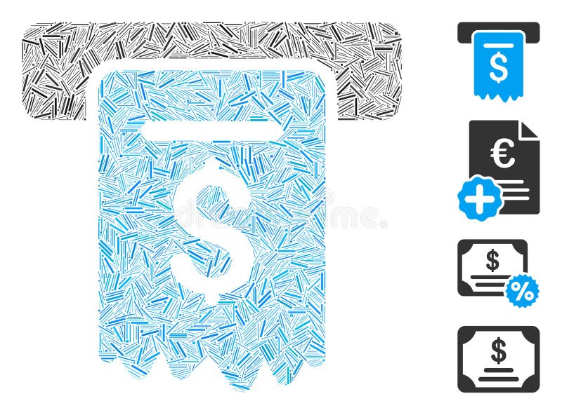 Linear Cheque Payment Icon Vector Mosaic Stock Illustration ...