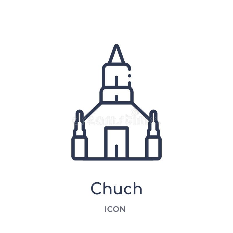 Linear Chuch Icon from Buildings Outline Collection. Thin Line Chuch ...