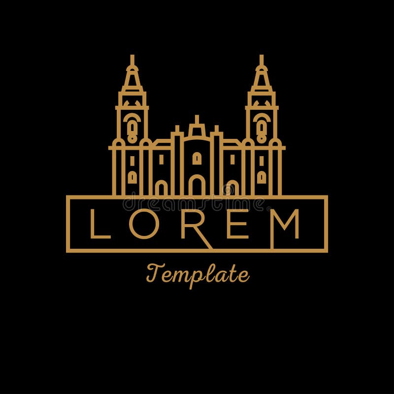 Linear Church Sign Vector Design Stock Vector - Illustration of label ...