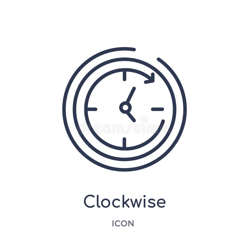 Linear Clockwise Icon from General Outline Collection. Thin Line ...
