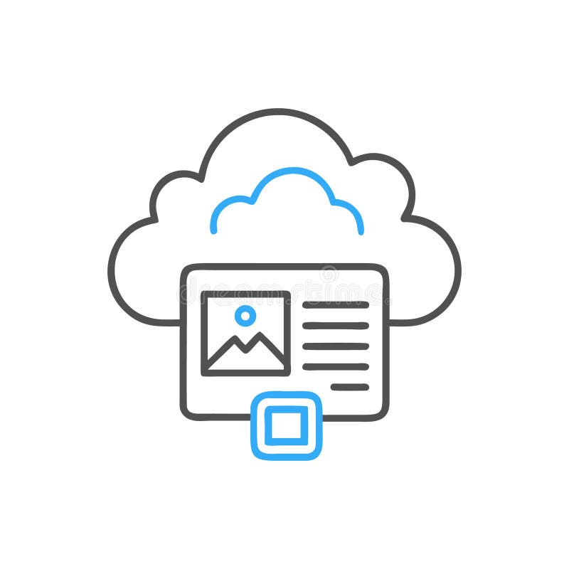 Cloud Data Storage and File Management Icon Illustration Stock Photo ...