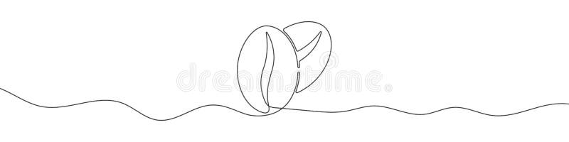 Linear Coffee Grain Background. One Continuous Line Drawing of a Coffee ...