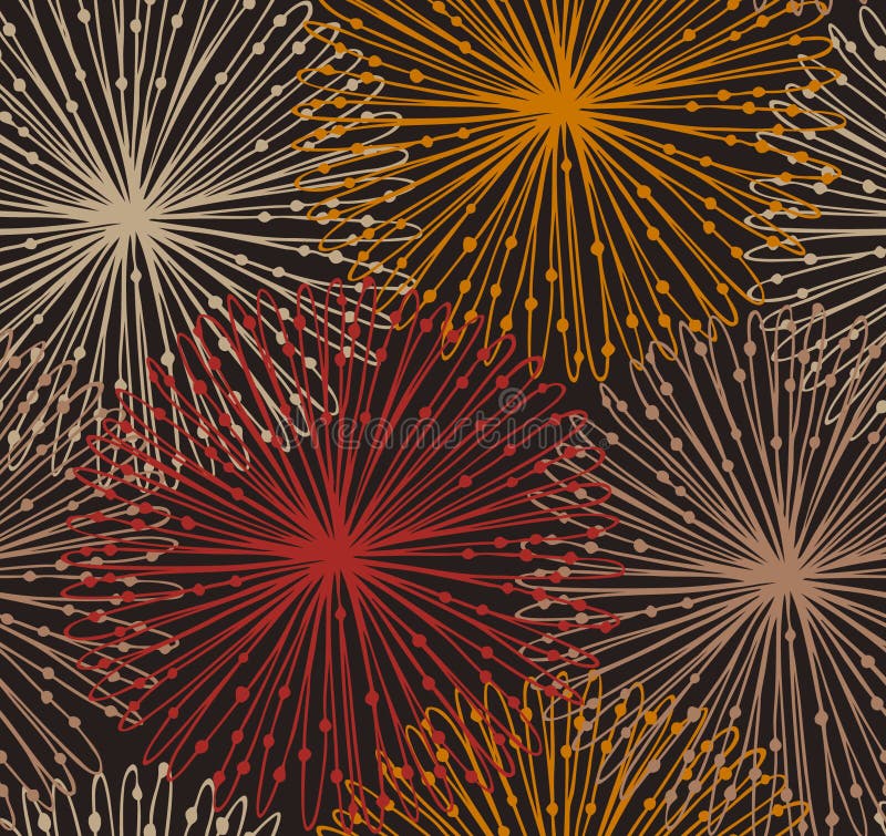 Vintage Radial Pattern. Grungy Floral Seamless Background For Textile ...