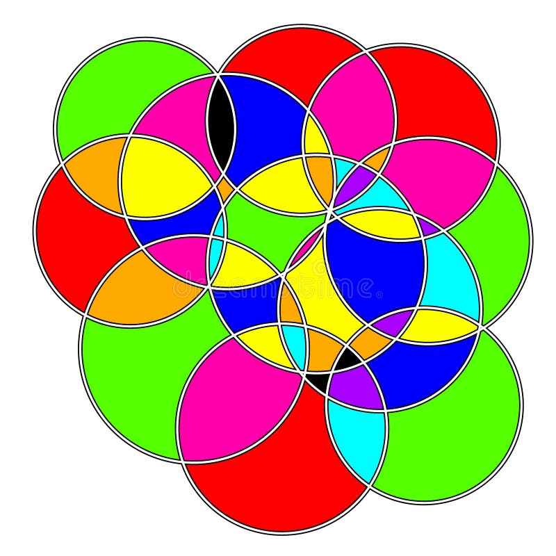 Linear, Colorful Radials (circles) in Manual Images Stock Illustration ...