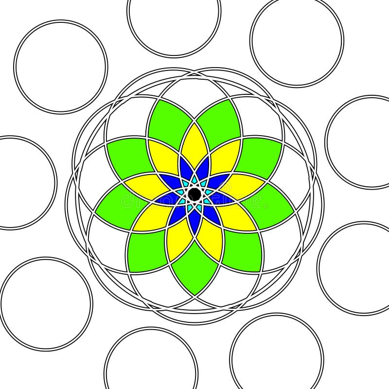 Linear, Colorful Radials (circles) in Manual Images Stock Illustration ...