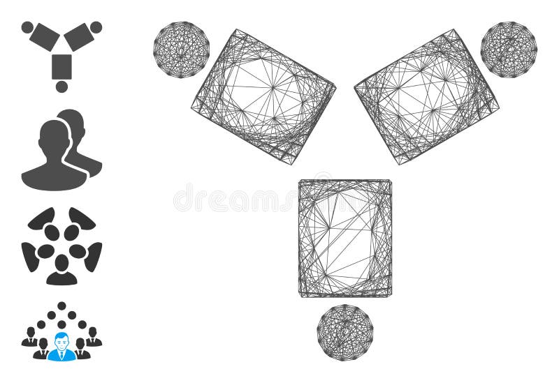 Linear Community Vector Mesh Stock Vector - Illustration of members ...