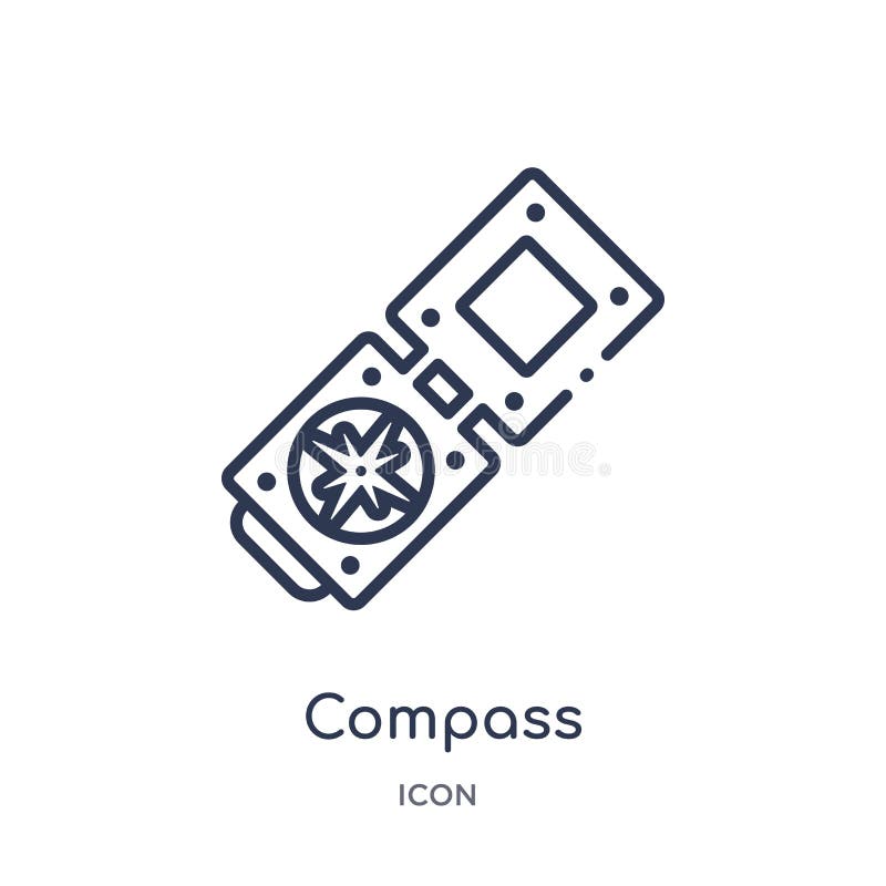 Linear Compass Icon from Army Outline Collection. Thin Line Compass ...