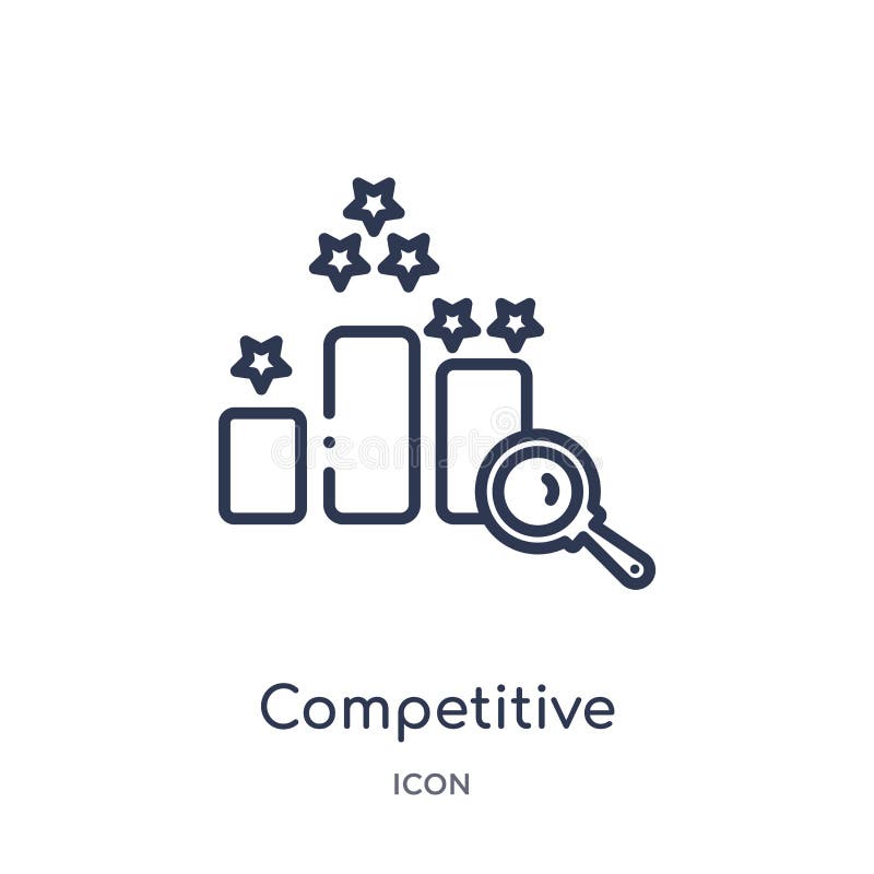 Linear Competitive Icon from Ethics Outline Collection. Thin Line ...