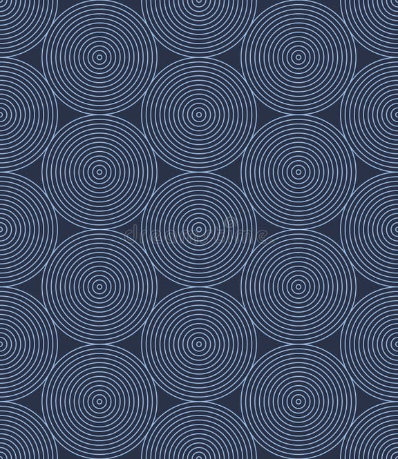 Linear Concentric Circles Seamless Pattern Vector Vintage Abstract Background Stock Illustration ...